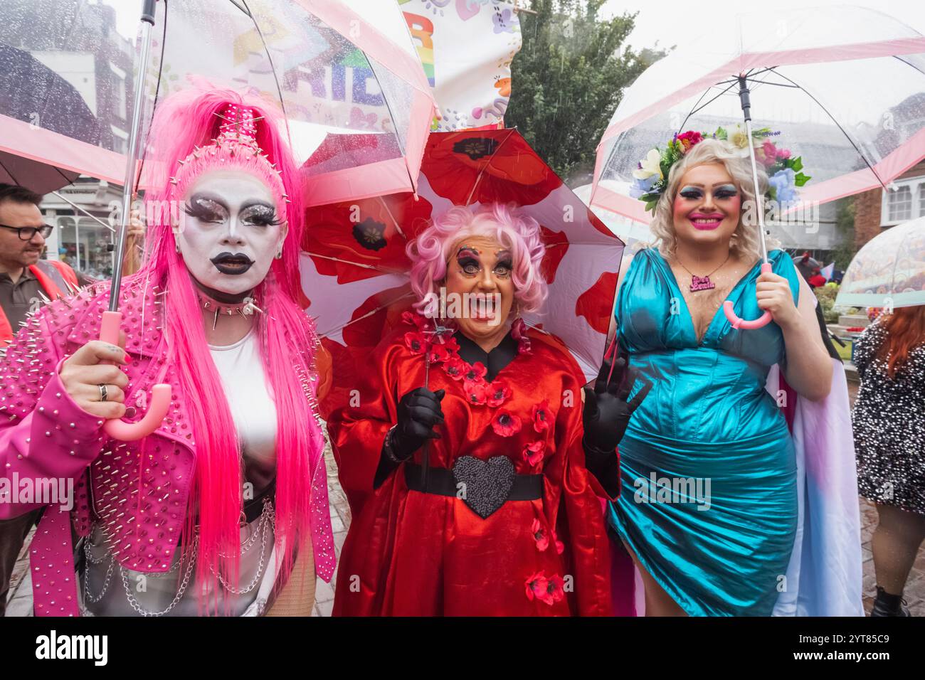 England, Kent, Dover, Dover Pride Parade, Group of Drag Artists Stock ...