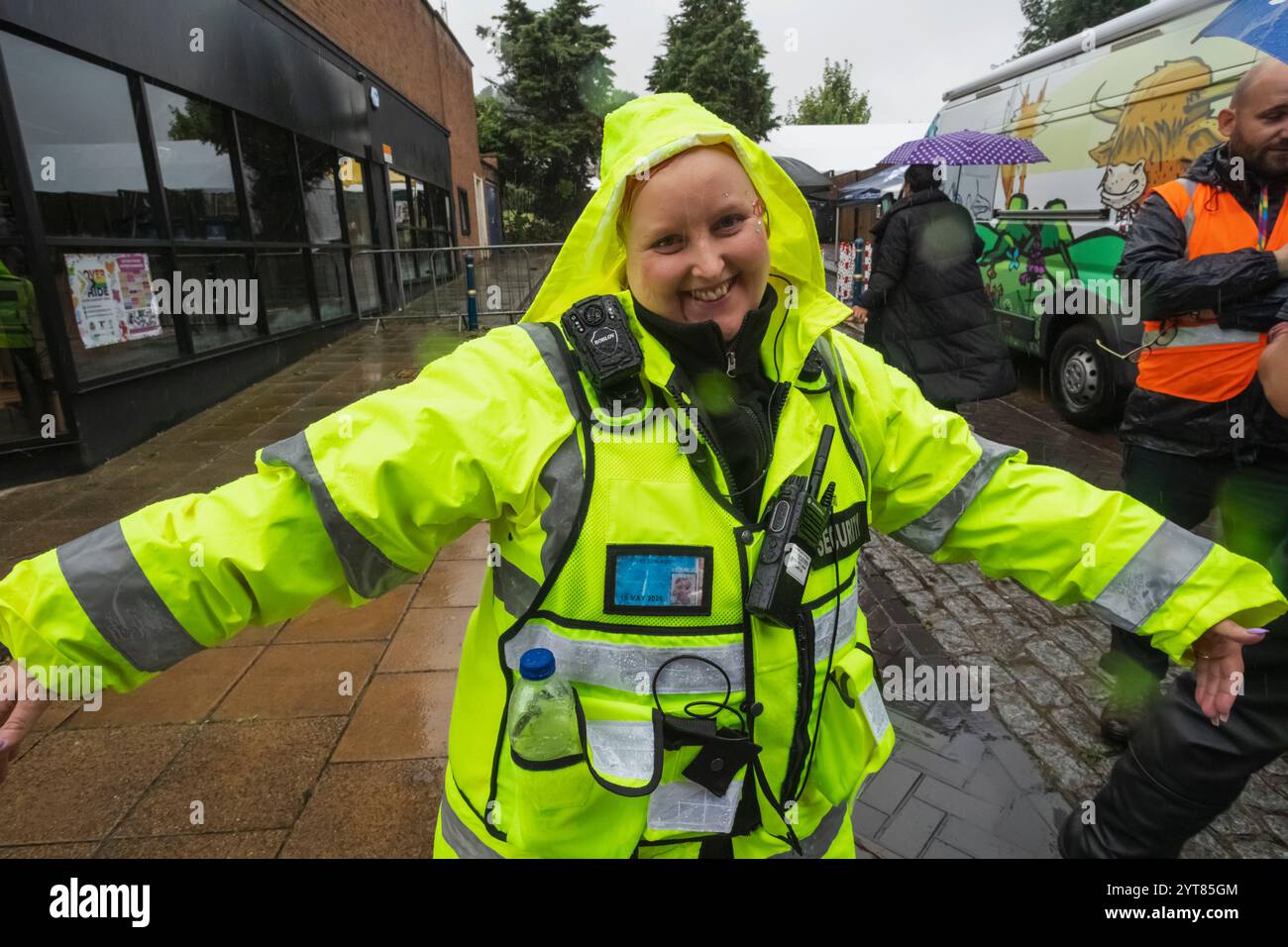 England, Kent, Dover, Dover Pride Parade, Colourful Female Security ...