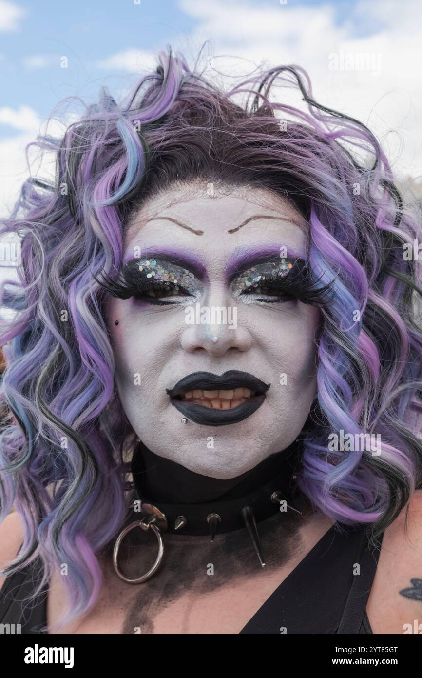 England, Kent, Dover, Dover Pride Parade, Portrait of Drag Artist Stock ...