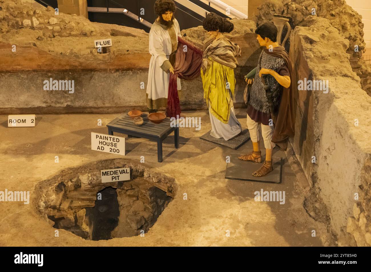 England, Kent, Dover, The Roman Painted House, Interior View Stock ...