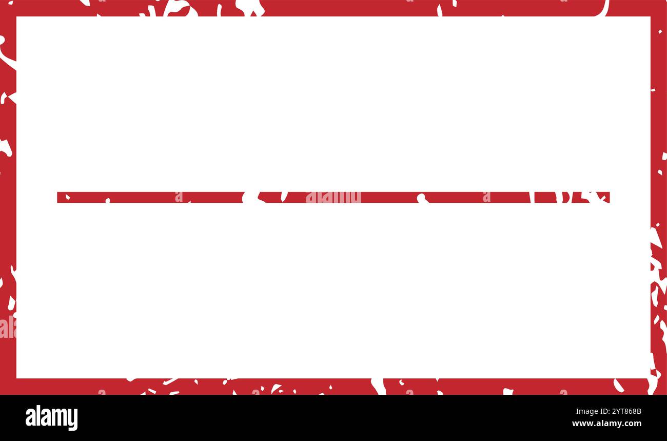 Red grunge rectangular rubber stamp frame featuring a horizontal line ...