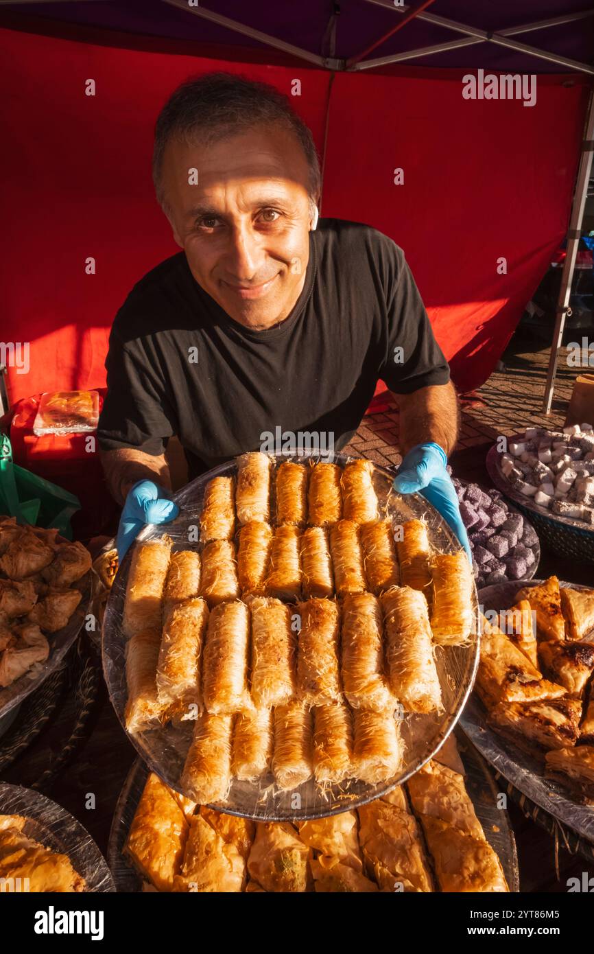 England, Kent, Tonbridge, The Farmers Market, Display of Olives and ...