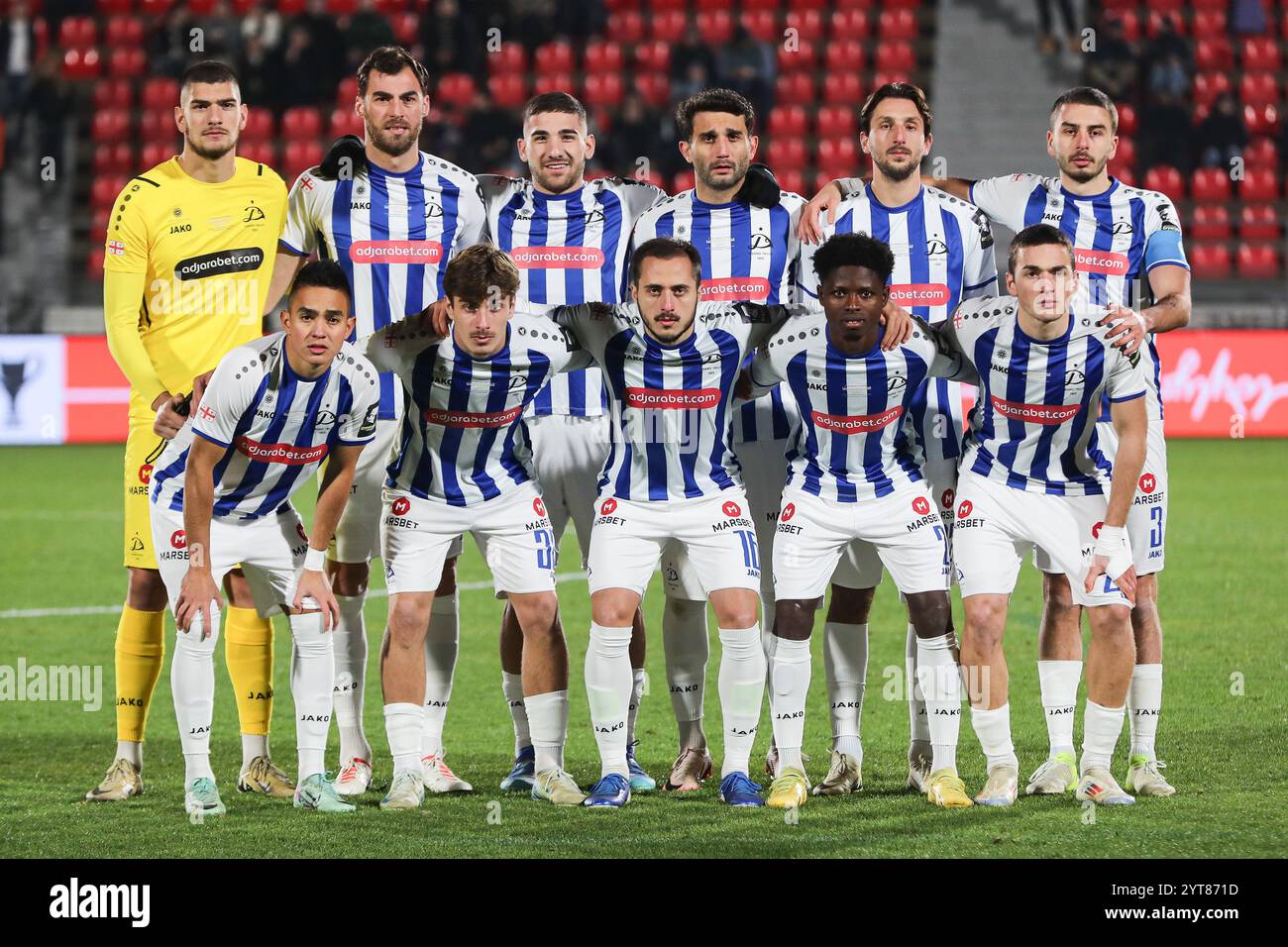 The players of FC Dinamo Tbilisi pose for the team photo before the Georgian Cup 2024 final ...