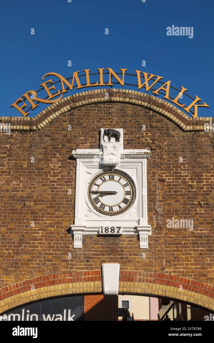 England, Kent, Maidstone, Historic Store Entrance Gate to the Fremlin ...