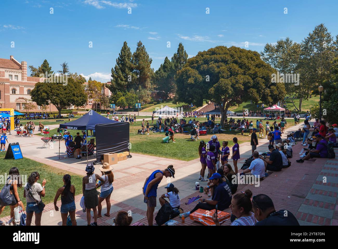 Lively Outdoor Event on UCLA Campus with Historic Brick Buildings Stock ...