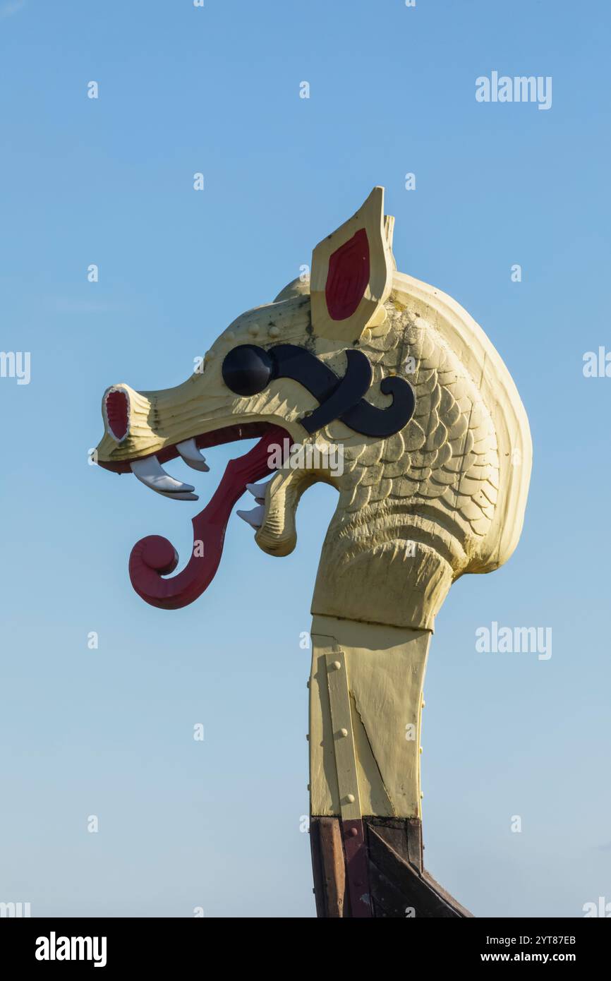 England, Kent, Cliffsend, Pegwell Bay, The Viking Longship Hugin Stock ...