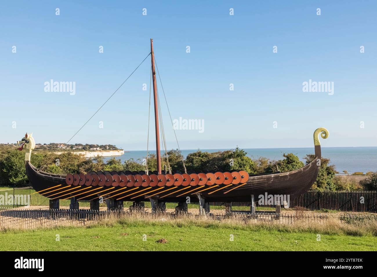 England, Kent, Cliffsend, Pegwell Bay, The Viking Longship Hugin Stock Photo - Alamy