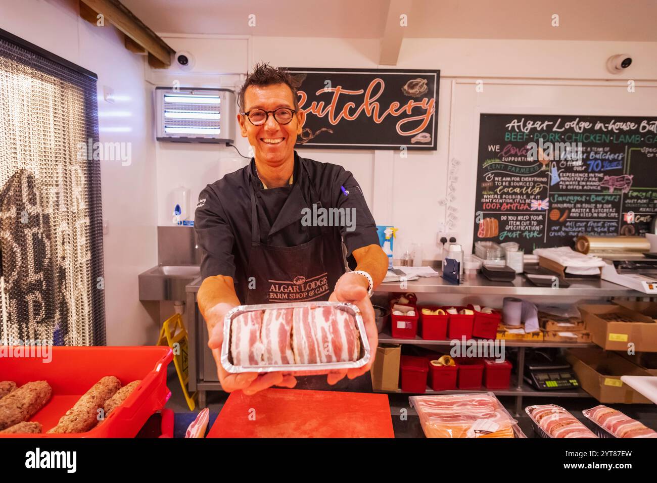 England, Kent, Deal, Algar Lodge Farm Shop & Cafe, The Butchery Counter ...