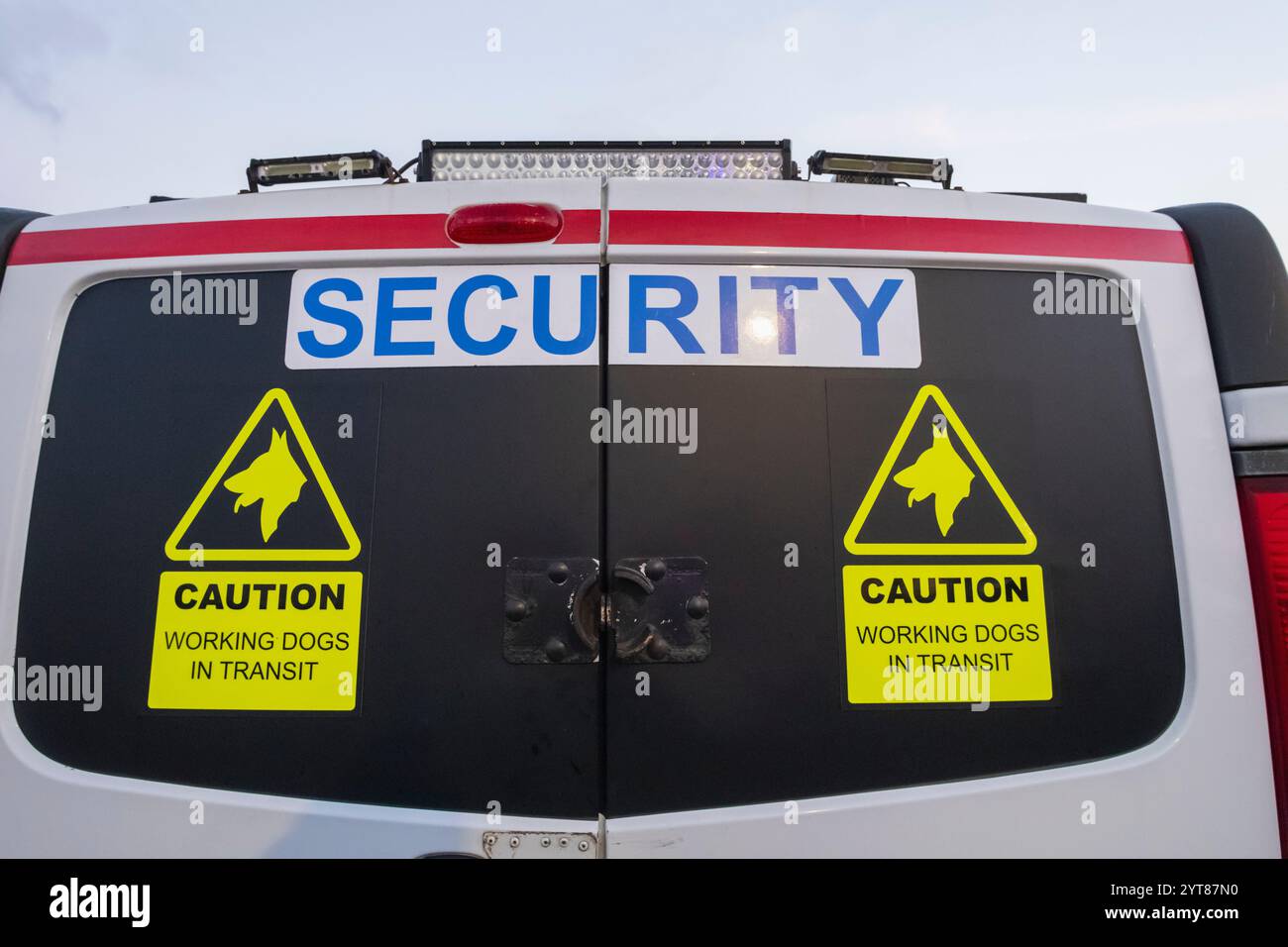 England, Kent, Dog Unit Security Van Warning Sign Stock Photo - Alamy
