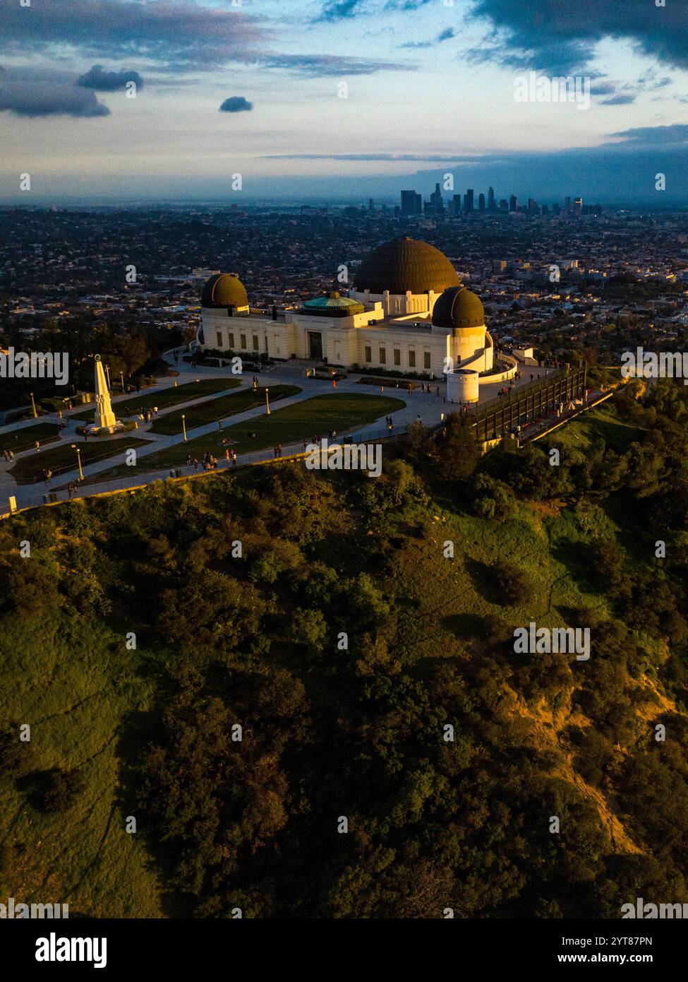 Aerial griffith observatory in hollywood hi-res stock photography and ...