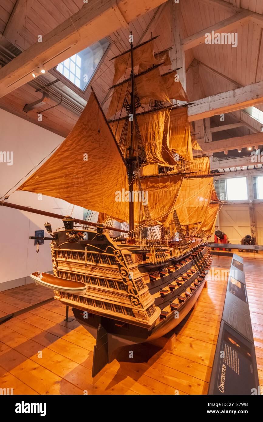 England, Kent, Chatham, The Historic Dockyard, Model of HMS Victory ...