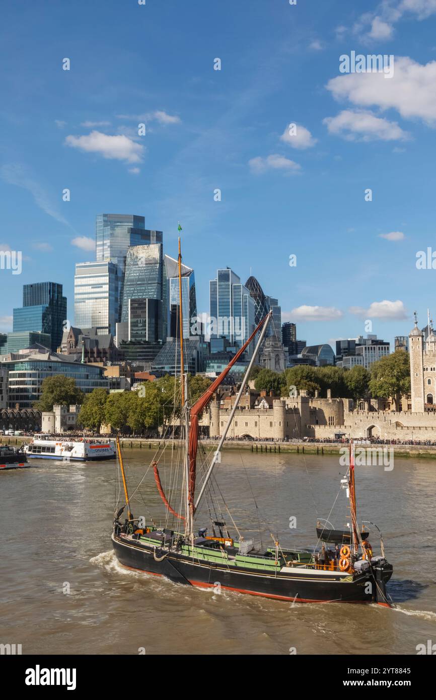 England, London, City of London Skyline and Tower of London with ...