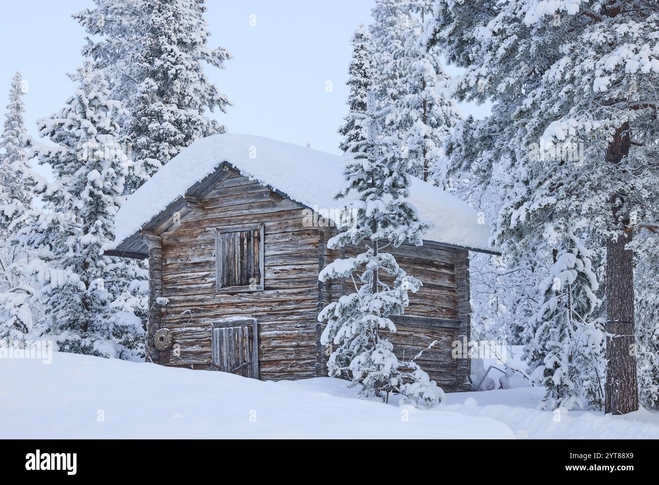 Europe, Finland, winter, Lapland, hut Stock Photo - Alamy