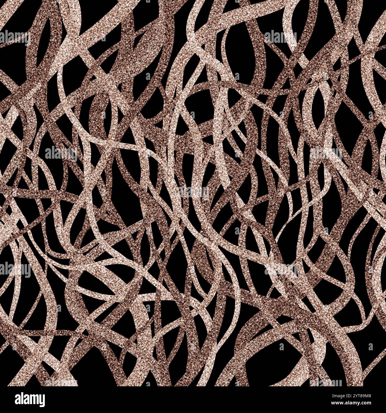 Shiny wavy ribbons on a black background. In trendy color shades Mocha ...