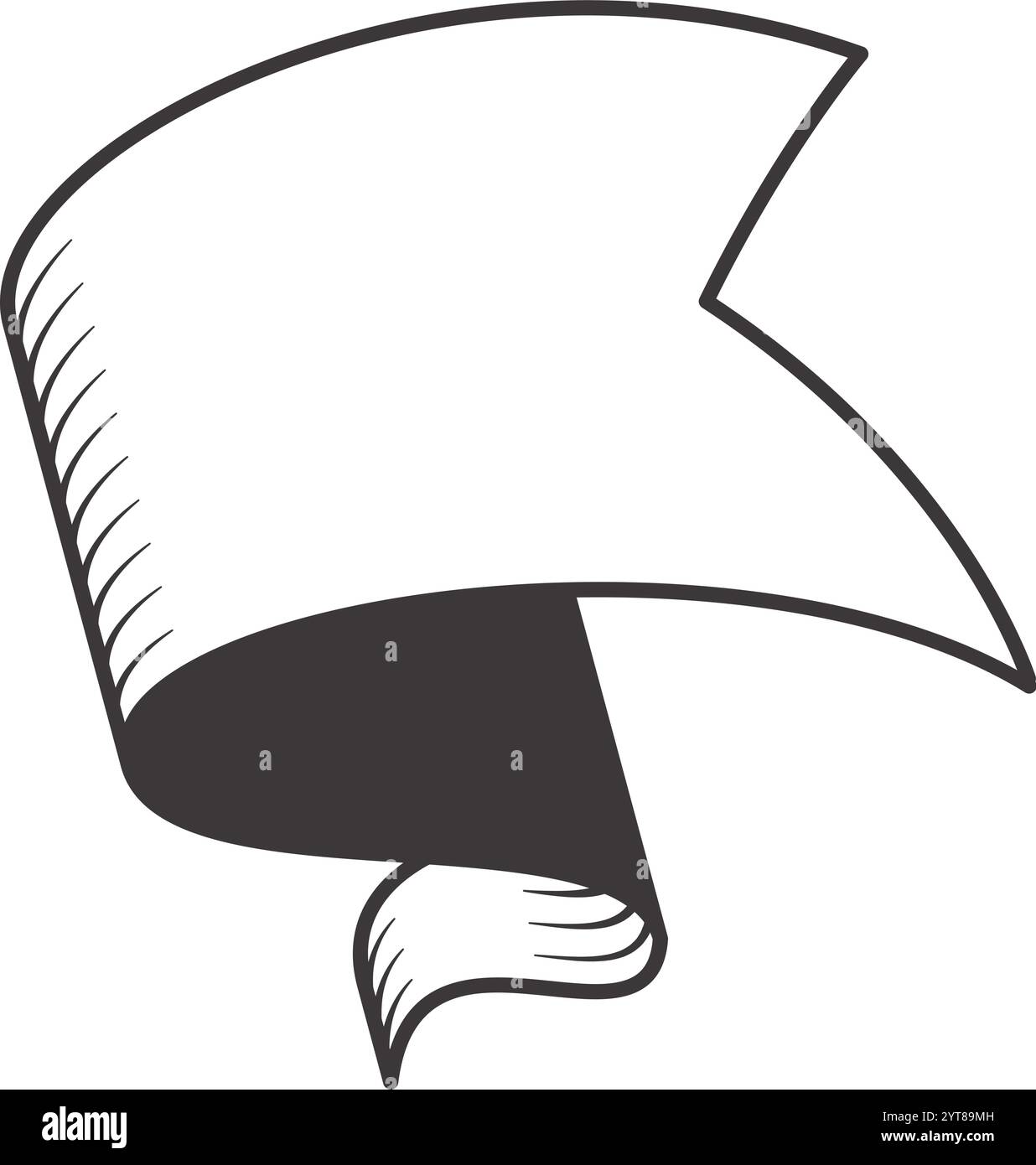 Classic vintage ribbon banner waving in the wind, creating a sense of ...