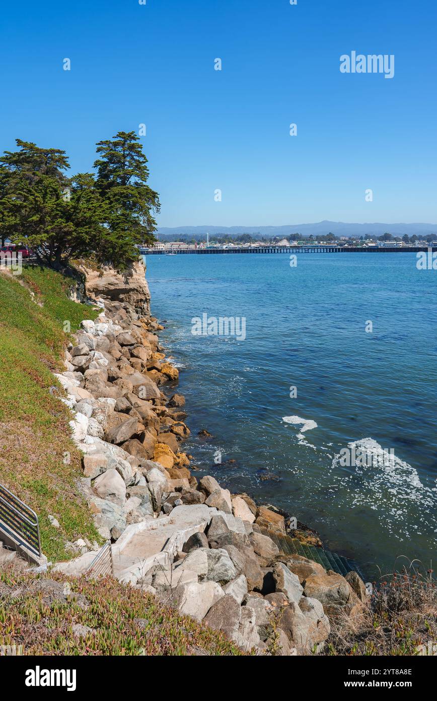 Scenic Coastal View with Pier and Cityscape in Santa Cruz, California ...