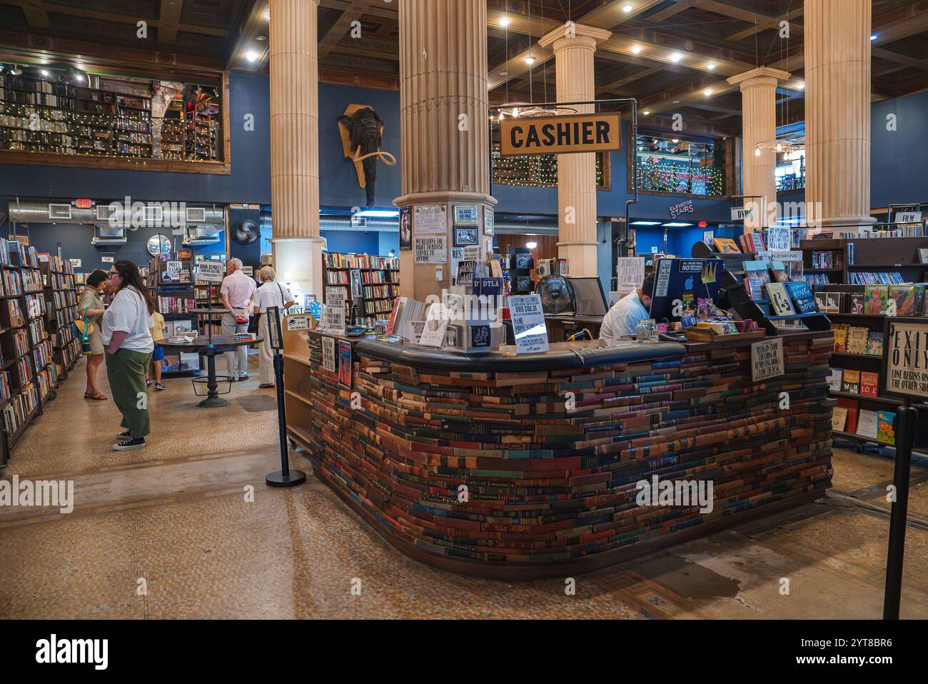 The Last Bookstore in Los Angeles features a cashier's counter made of ...