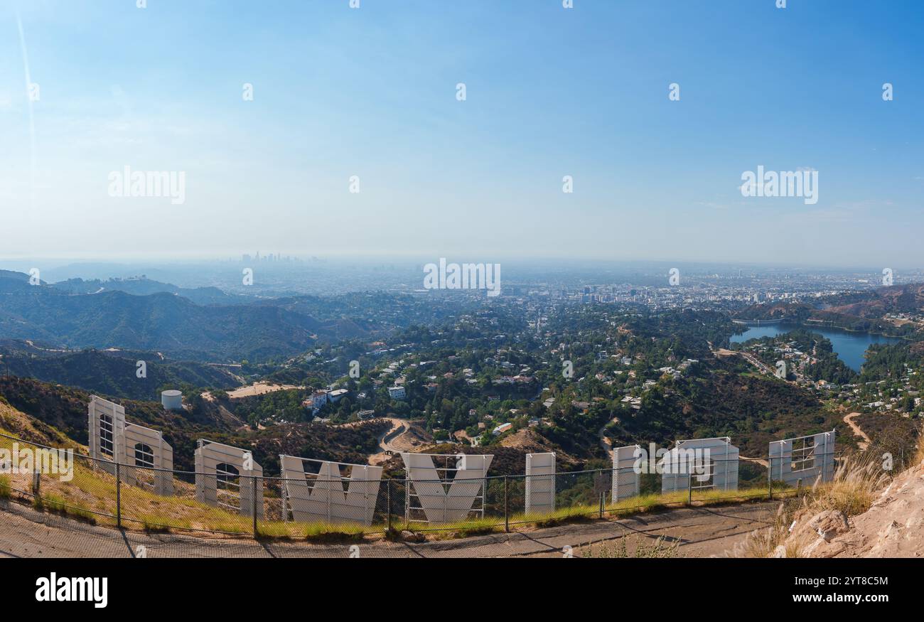 Aerial View from Behind the Hollywood Sign Overlooking Los Angeles ...