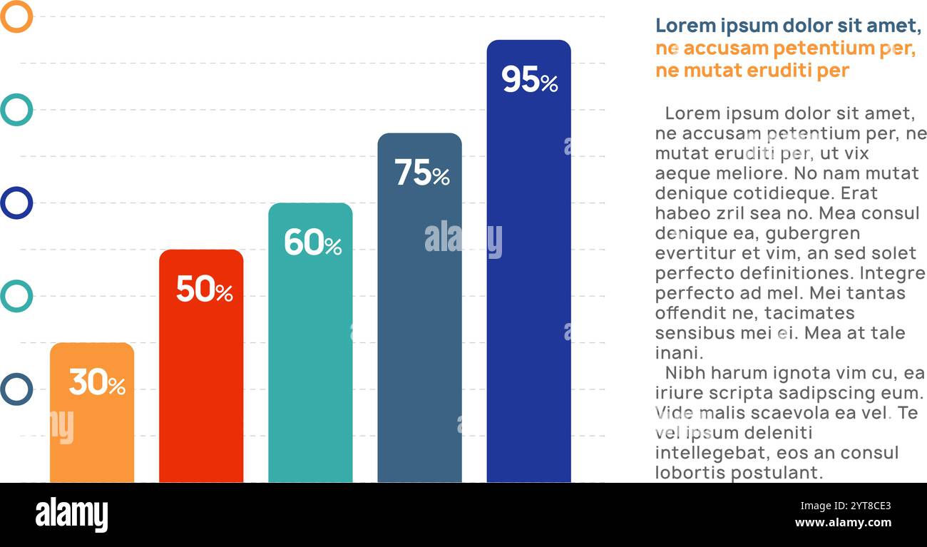 Colorful bar graph illustrating rising percentages, symbolizing positive growth and effective ...