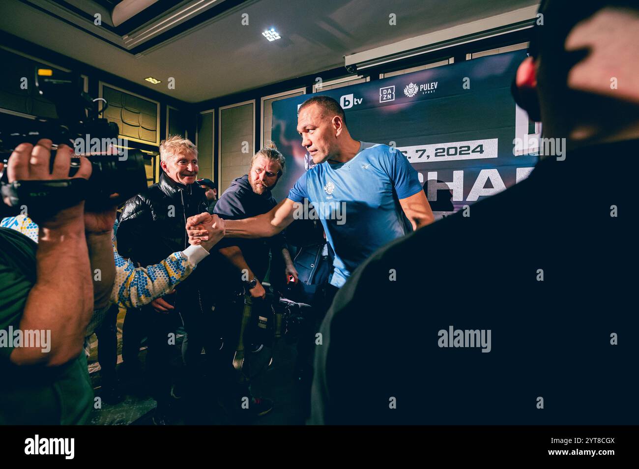 Sofia, Bulgaria Vitosha Hall, Marinela 06 December 2024 Kubrat Pulev and a fan Face to face ...