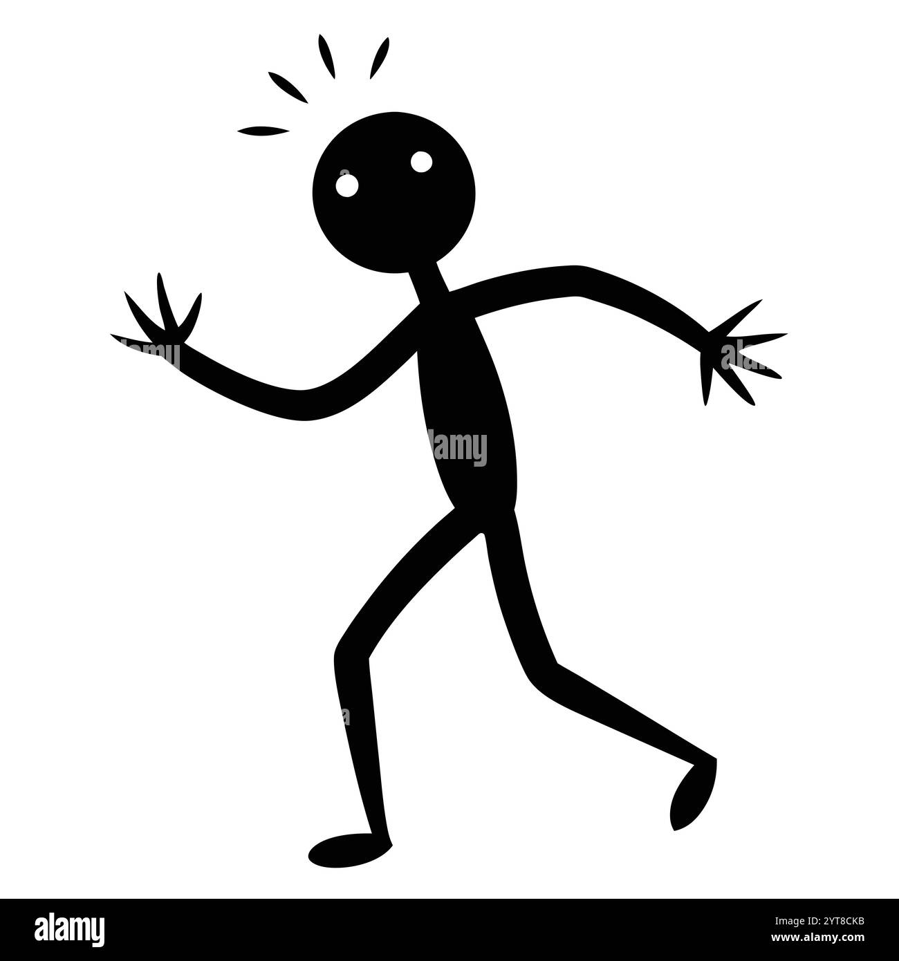 Dynamic Stick Figures in Motion Silhouette Vector Art for Web Icons ...