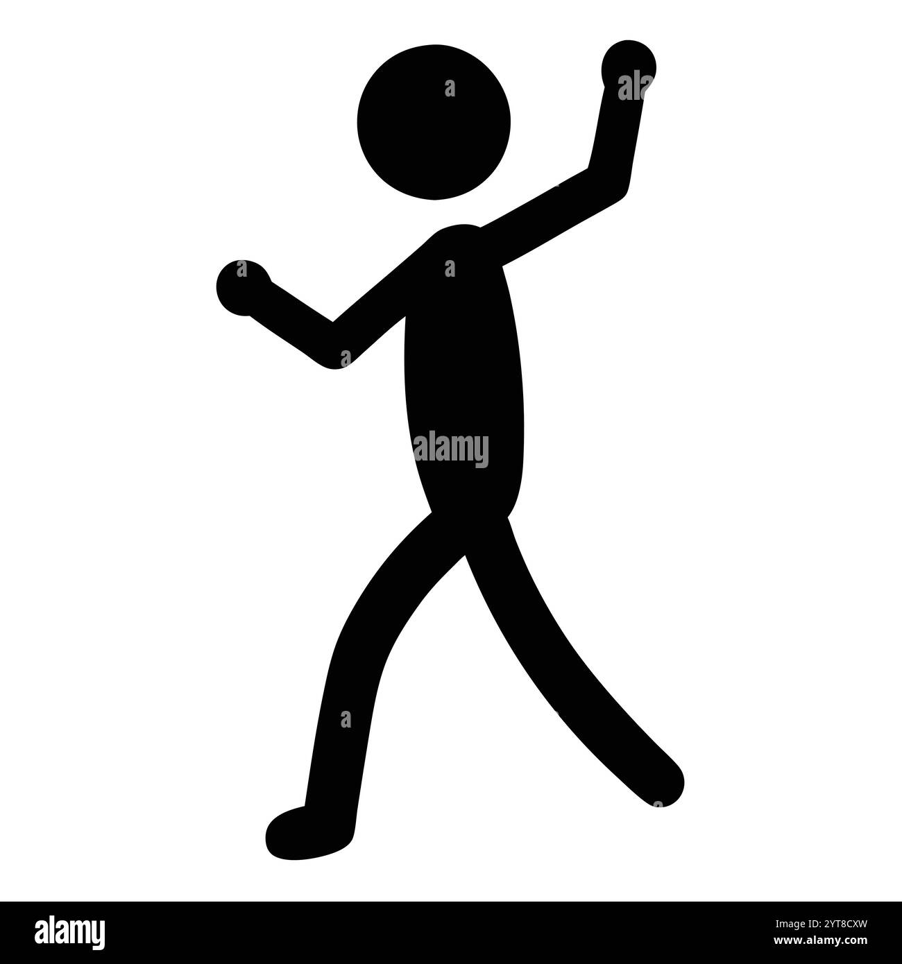Playful Stick Figure Dance Pose Silhouette Vector Art for Fun and ...