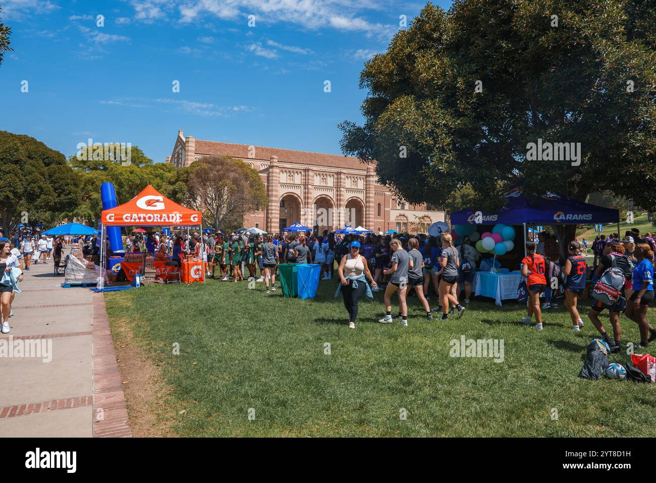 Lively Outdoor Event on UCLA Campus with Iconic Architecture Stock ...