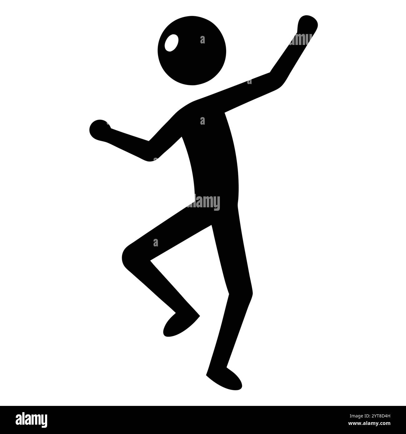Playful Stick Figure Dance Pose Silhouette Vector Art for Fun and ...