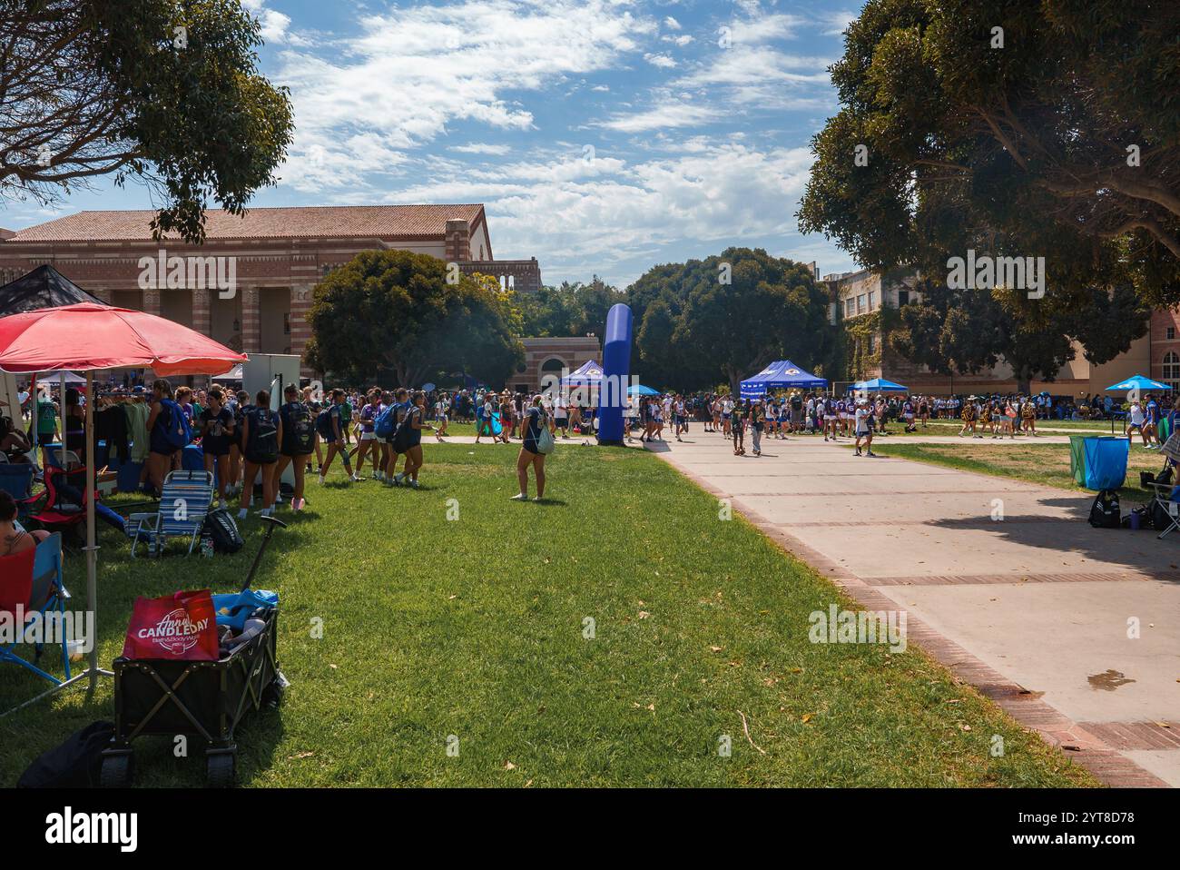 Lively Outdoor Event on UCLA Campus with Tents and Booths Stock Photo ...