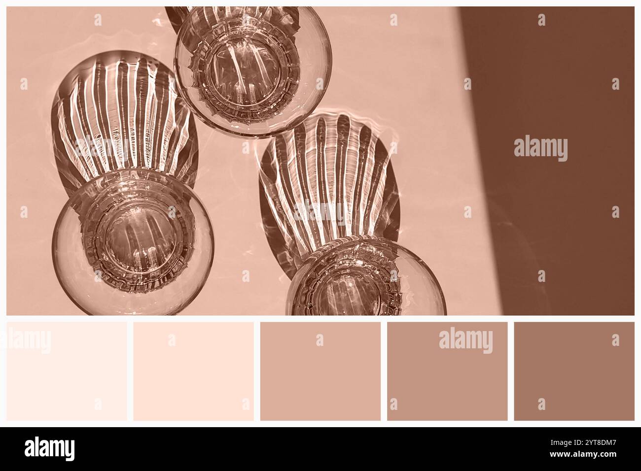Minimalist Glass Design with Mocha Mousse Color Palette Stock Photo - Alamy
