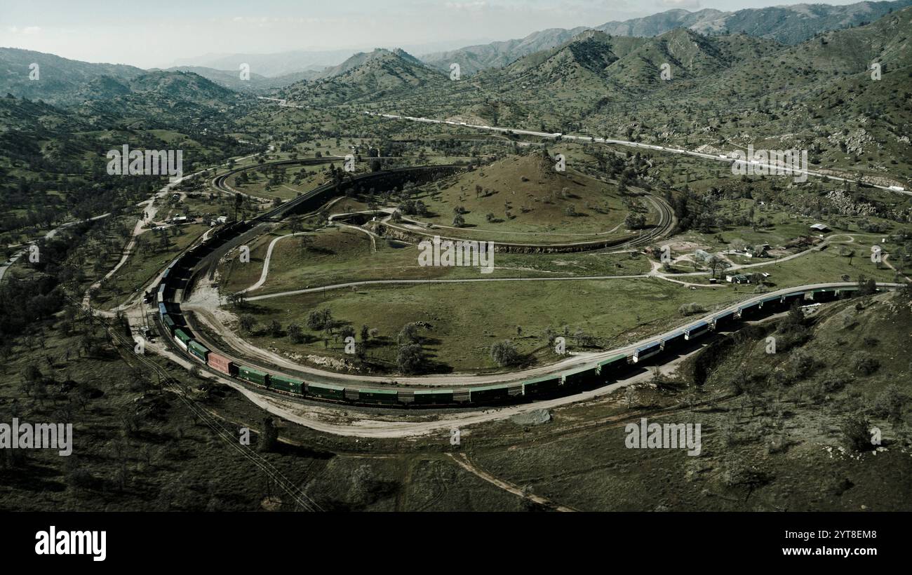 APRIL 1, 2023, TEHACHAPI, CALIFORNIA, USA - aerial view of Tehachapi ...