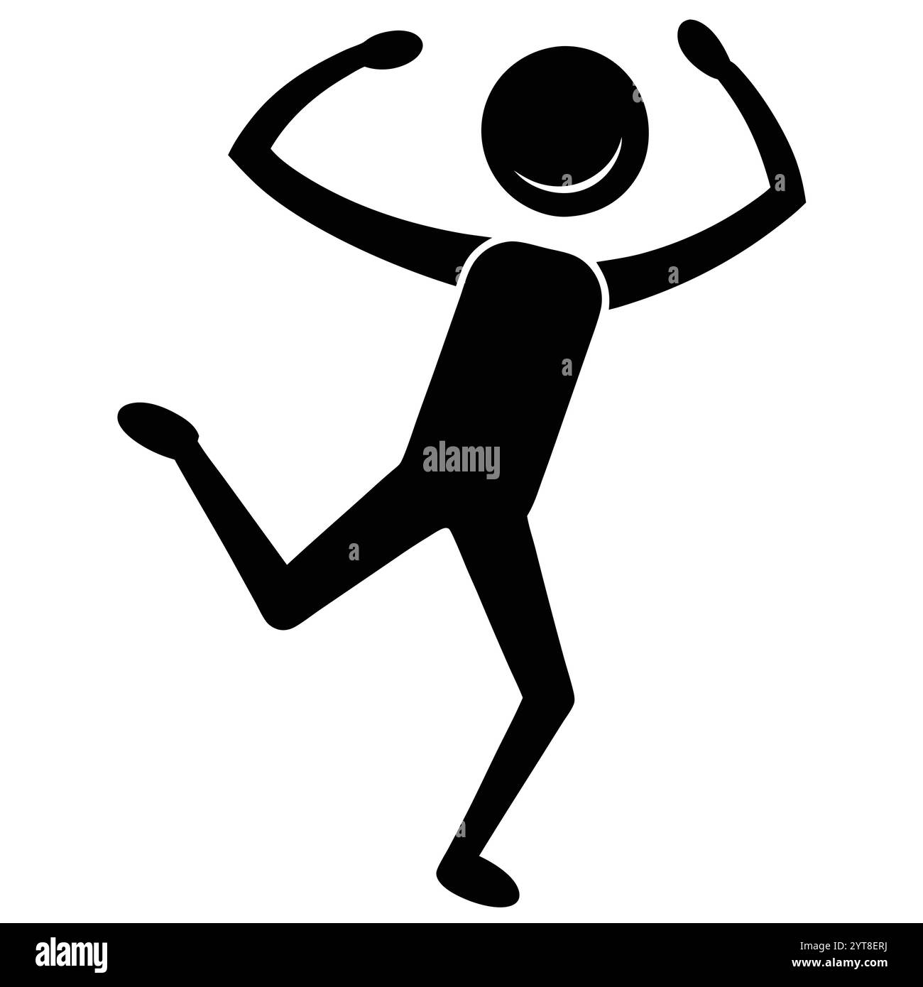 Playful Stick Figure Dance Pose Silhouette Vector Art for Fun and ...