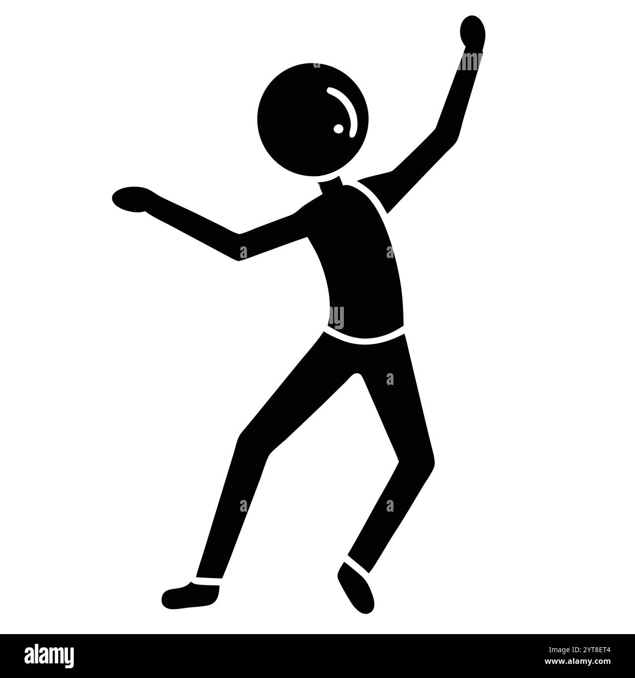 Playful Stick Figure Dance Pose Silhouette Vector Art for Fun and ...