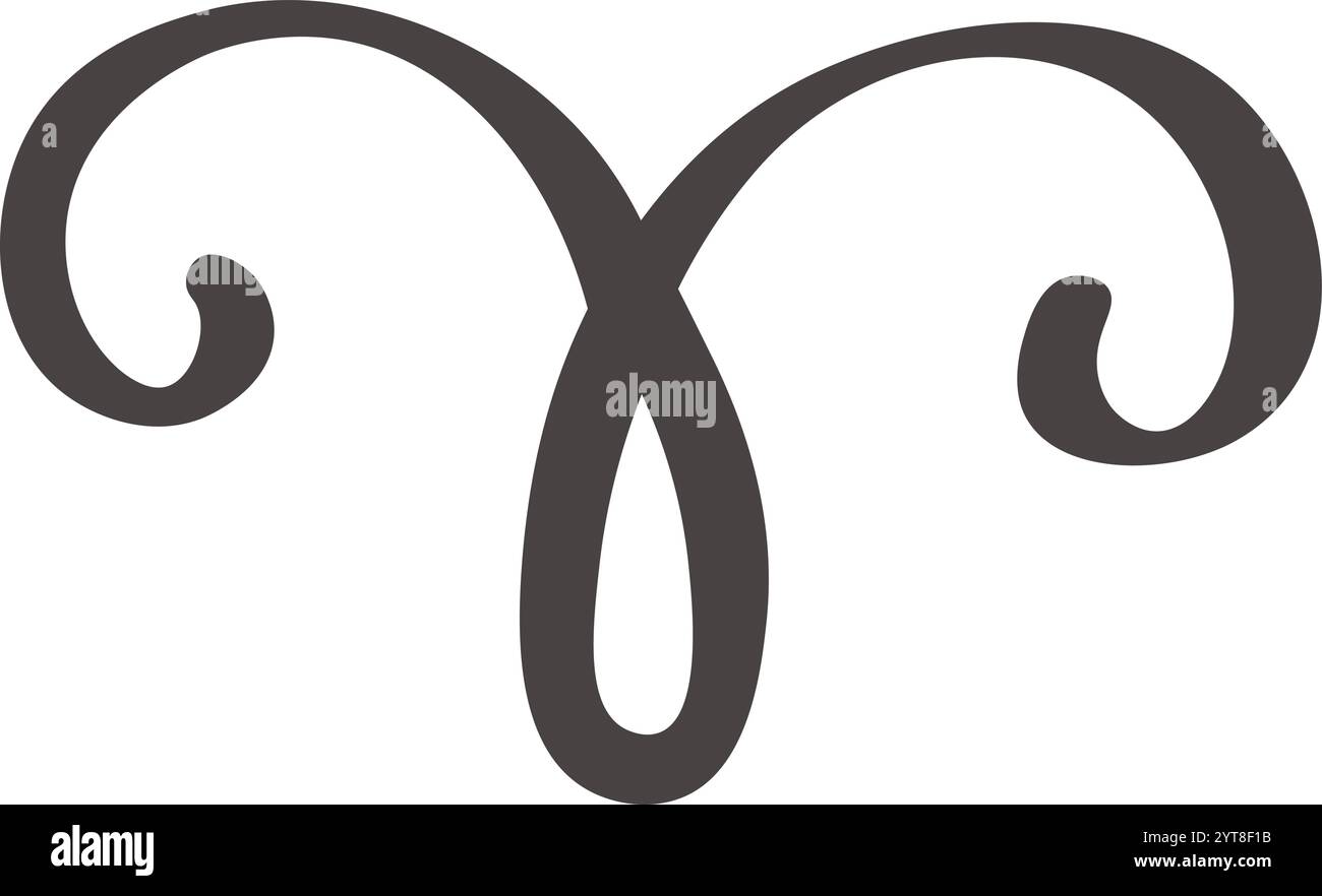 Dark brown aries zodiac sign forming an infinity symbol, representing ...