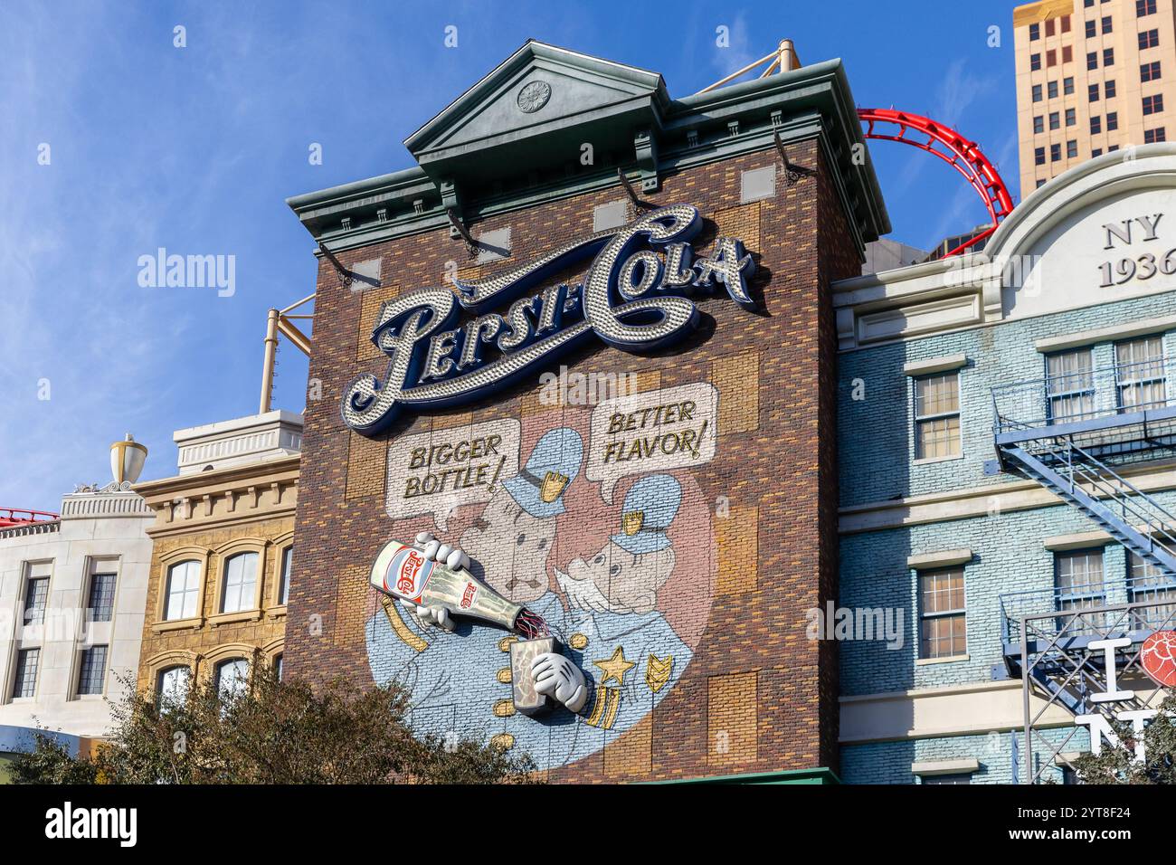 The vintage Pepsi Cola sign on the outside of New York-New York Hotel ...
