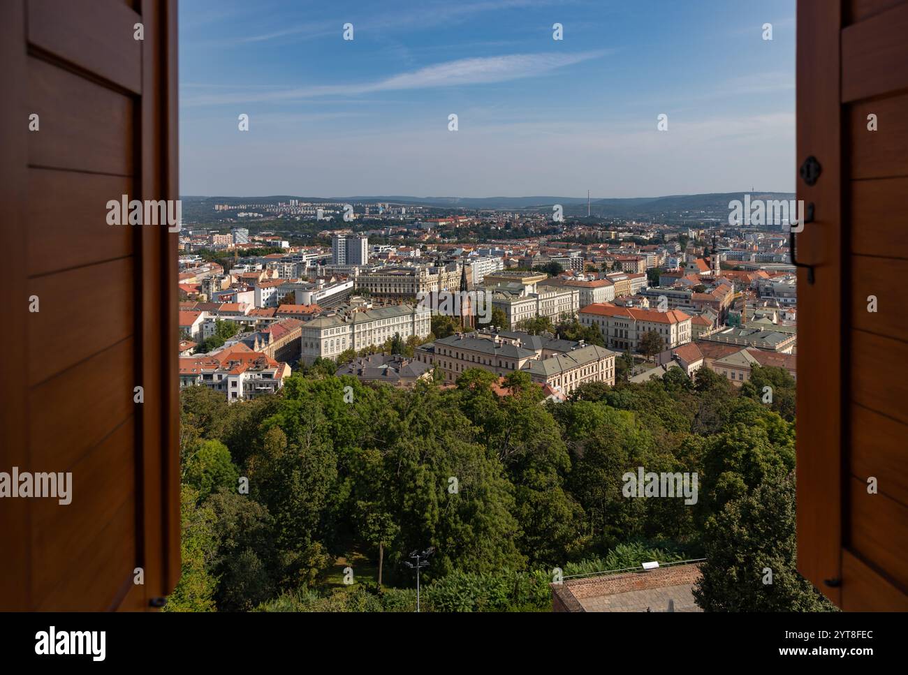 A picture of the Brno Old Town as seen from the Spilberk Castle Stock ...