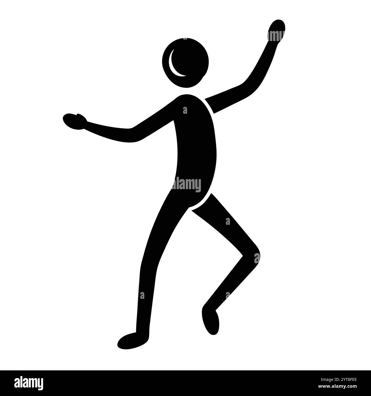Playful Stick Figure Dance Pose Silhouette Vector Art for Fun and ...