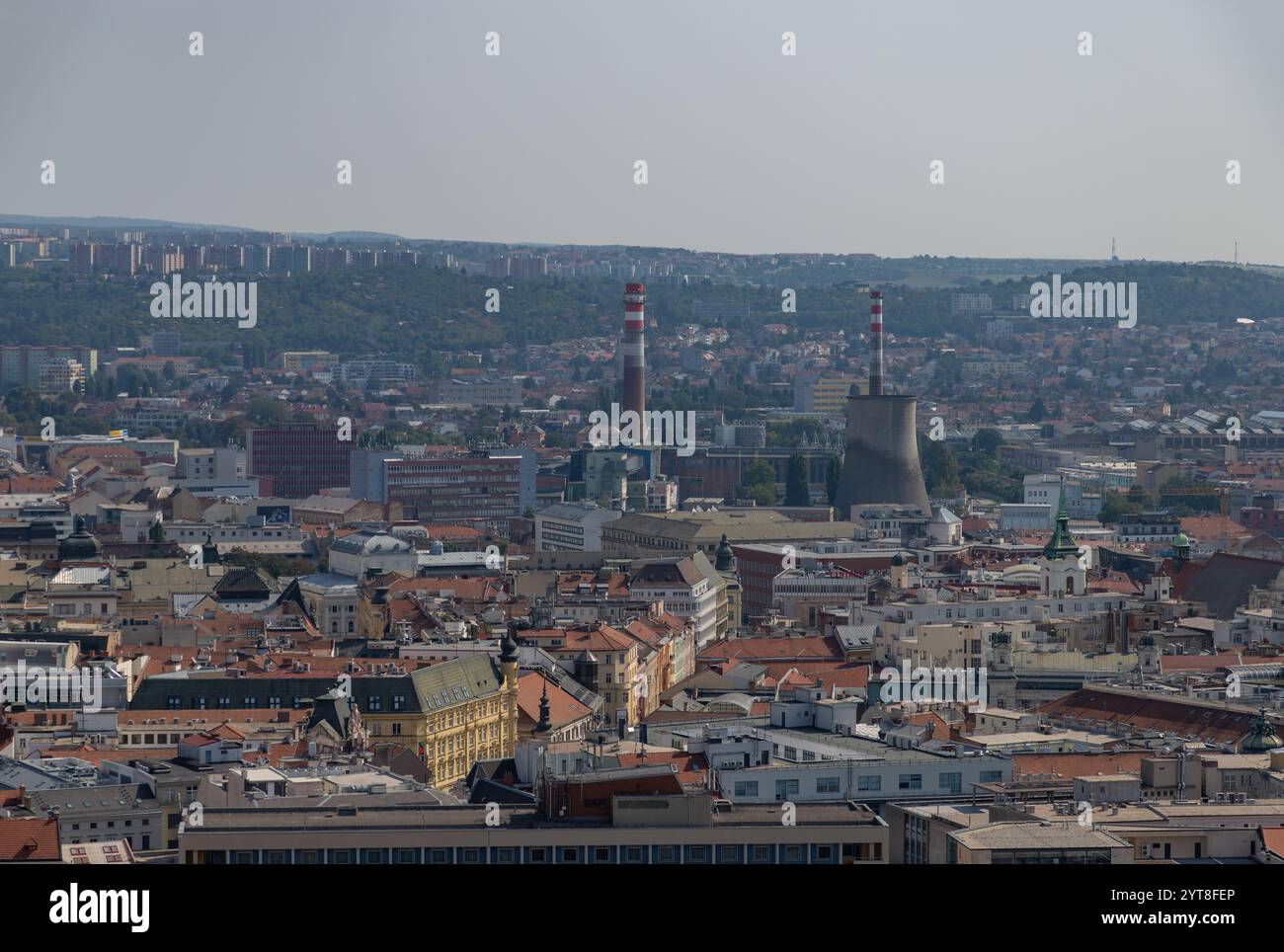 A picture of the Spitalka Power Station, in Brno, as seen from afar ...