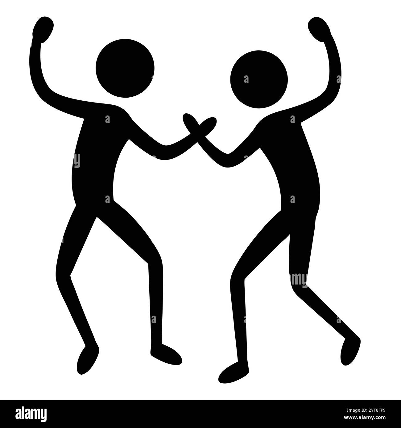 Playful Stick Figure Dance Pose Silhouette Vector Art for Fun and ...