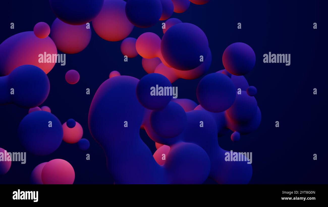 Metaverse 3d render morphing animation pink purple abstract metaball metasphere bubbles art ...