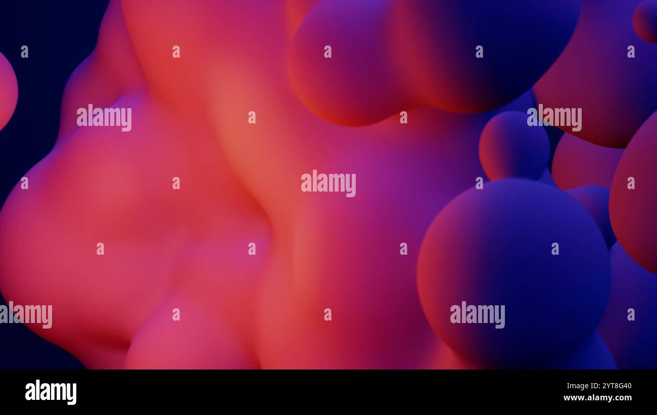 Metaverse 3d render morphing animation pink purple abstract metaball ...