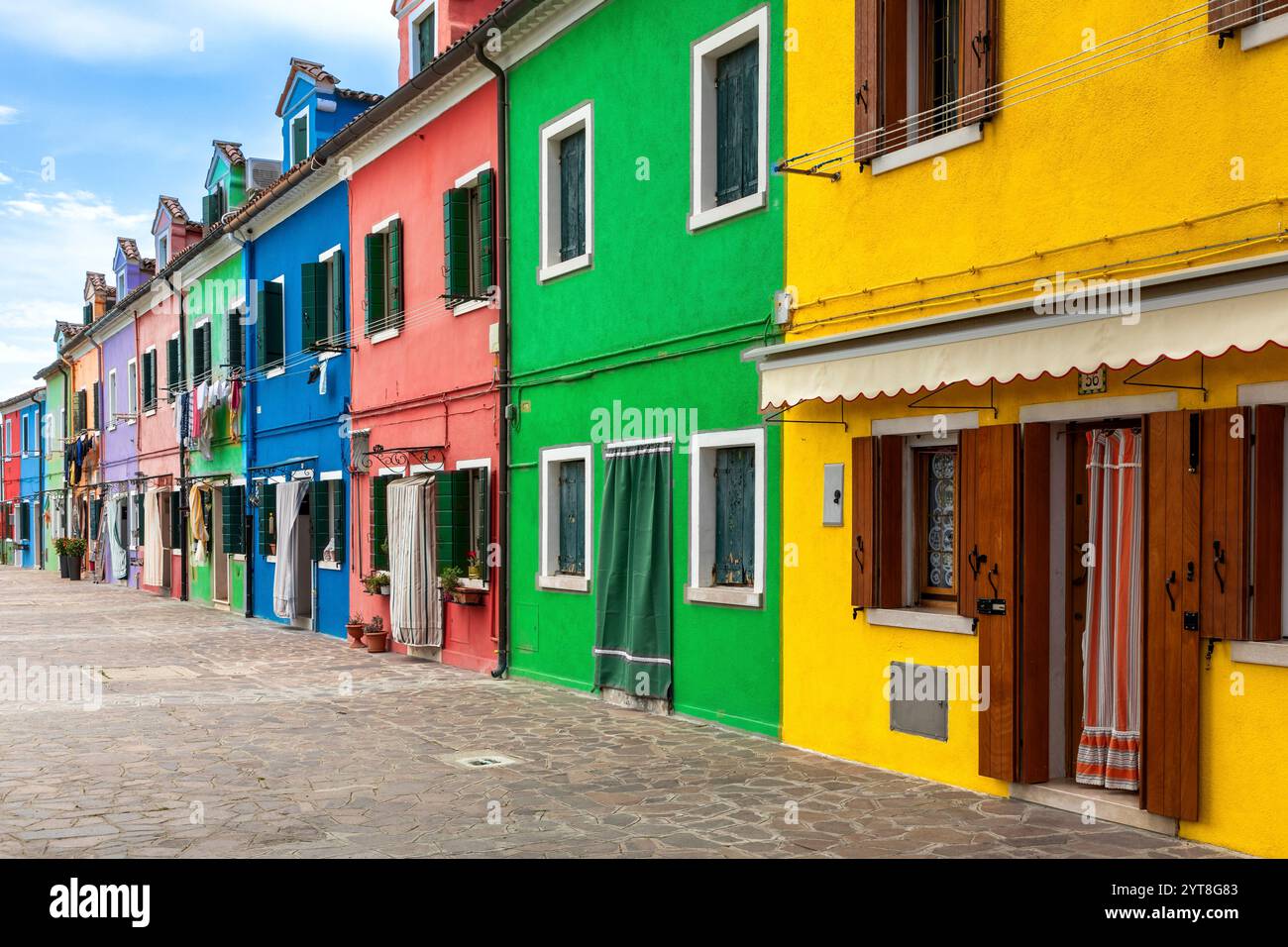 Colorful houses on the island of Burano, Venice Stock Photo - Alamy