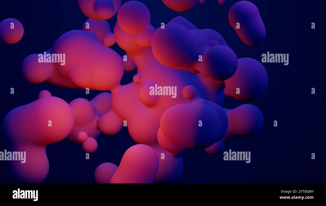 Metaverse 3d render morphing animation pink purple abstract metaball metasphere bubbles art ...