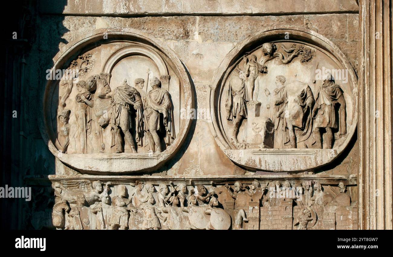 Italy Lazio Rome Arch of Constantine - Triumphal arch dedicated by the ...