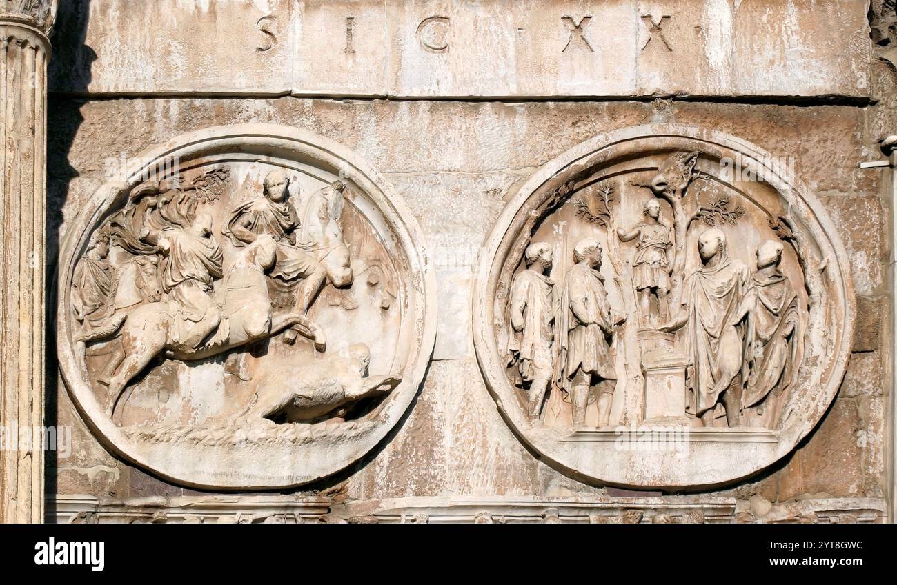 Italy Lazio Rome Arch of Constantine - Triumphal arch dedicated by the ...