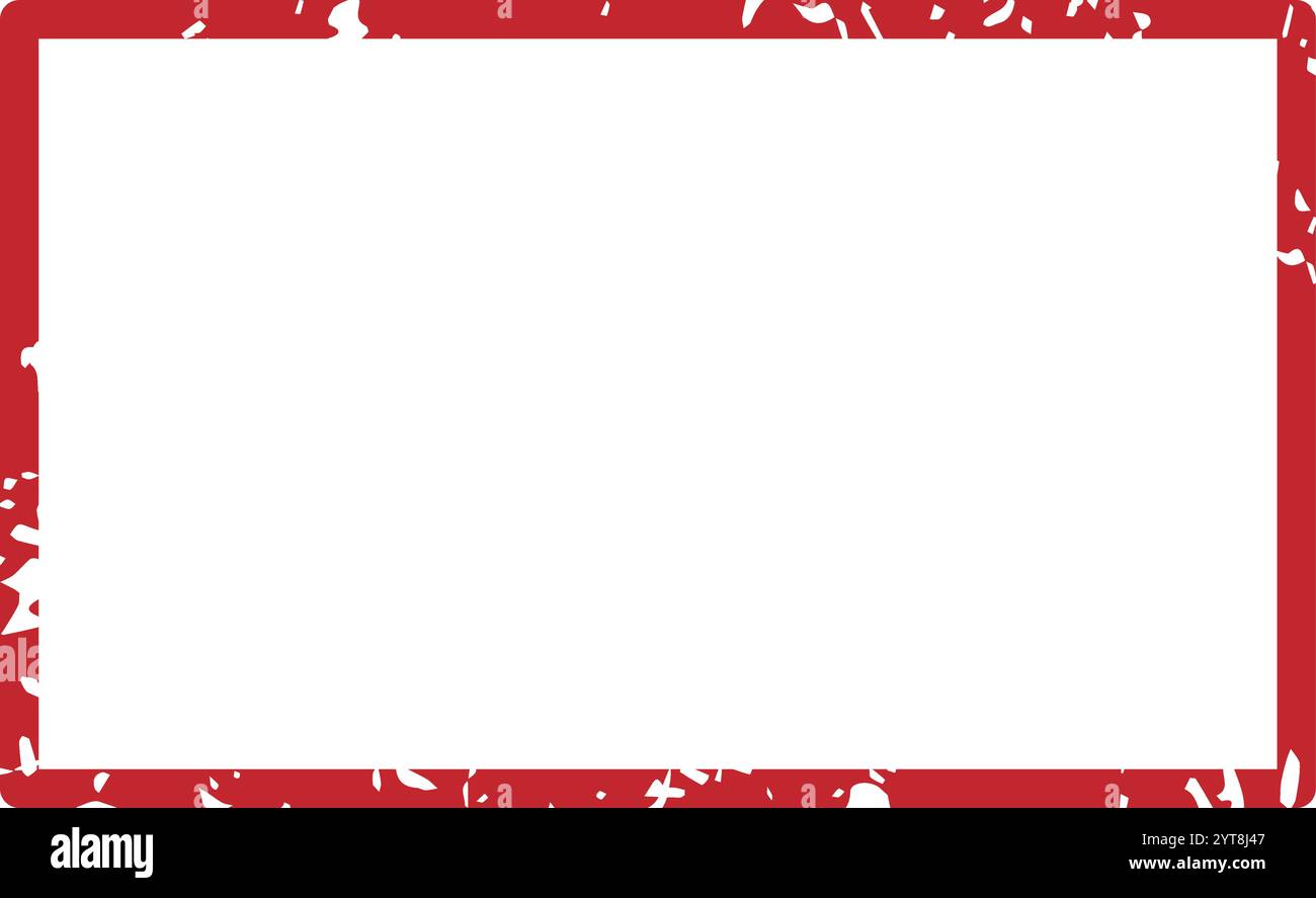 Red grunge rectangular frame border with copy space, suitable for ...
