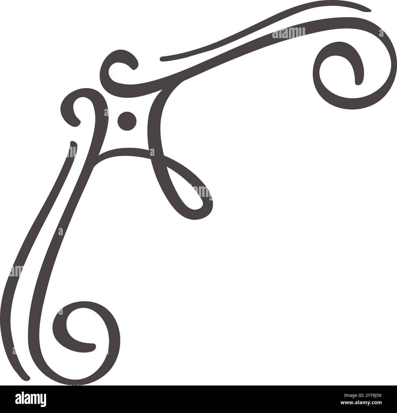 Hand drawn flourish corner adds a touch of elegance and sophistication ...