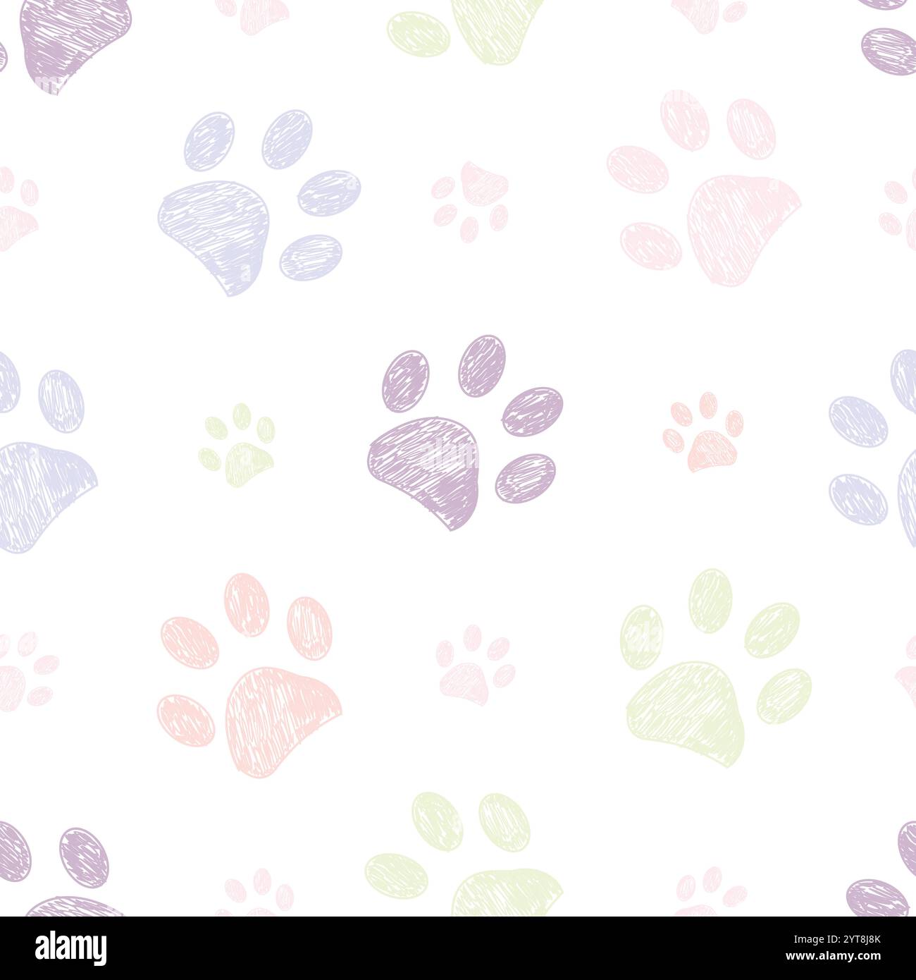 Soft vintage paw prints seamless fabric design pattern Stock Vector ...