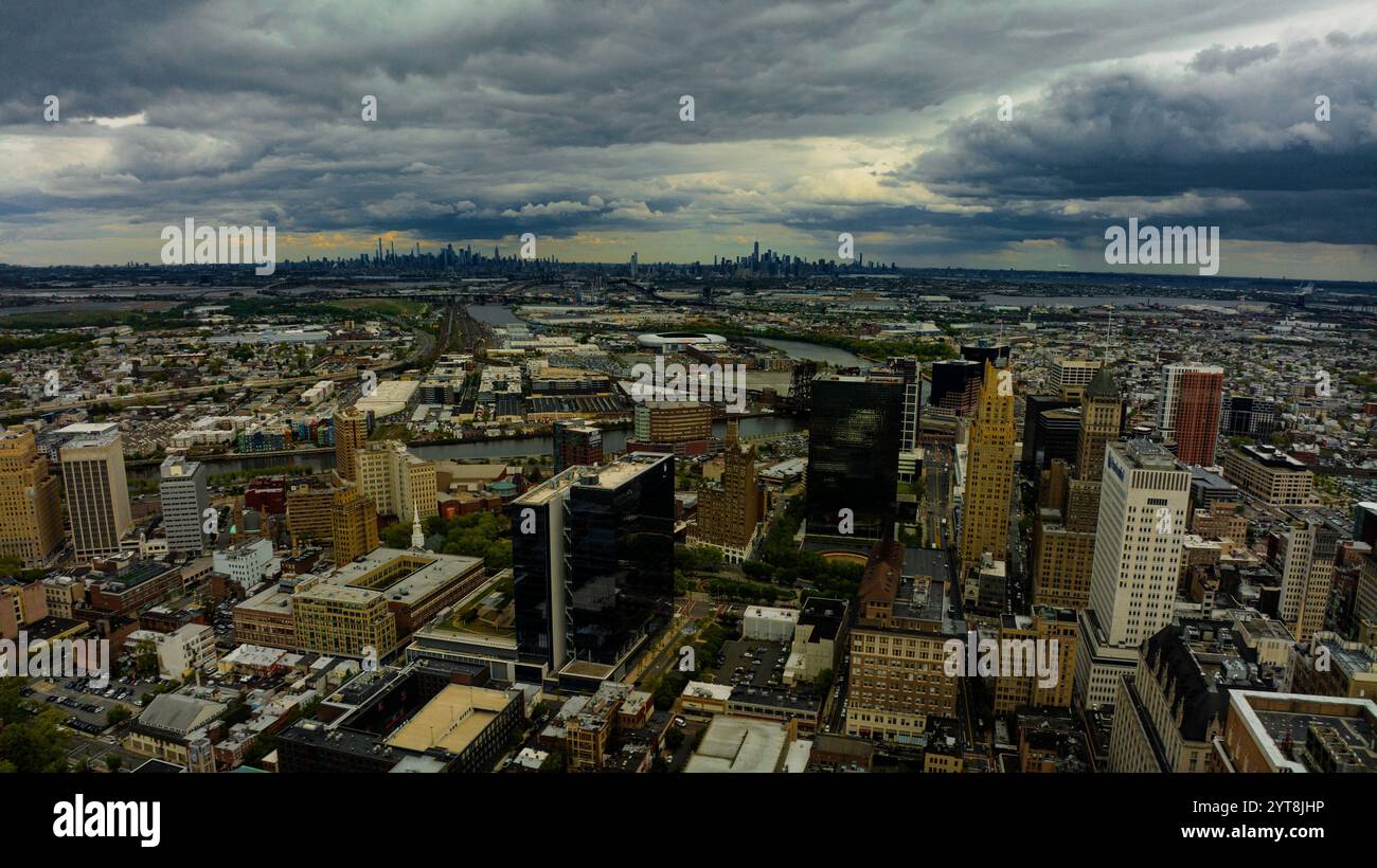 MAY 2, 2023 - NEWARK, NEW JERSEY - USA - aerial view of Newark New ...