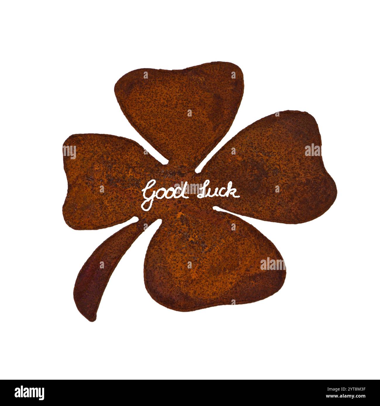 Four-leaf clover, sheet metal, cropped, good luck Stock Photo - Alamy